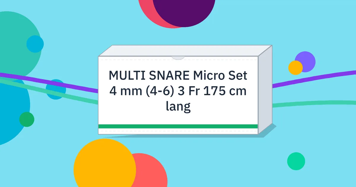 Symbolbild: Packung mit der Aufschrift MULTI SNARE Micro Set 4 mm (4-6) 3 Fr 175 cm lang (PZN 00144986) – Verfügbarkeit und Bezug in Apotheken in Frankfurt am Main