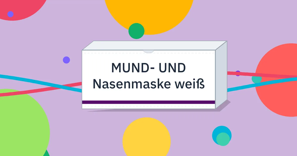 Symbolbild: Packung mit der Aufschrift MUND- UND Nasenmaske weiß (PZN 04844321) – Verfügbarkeit und Bezug in Apotheken in Frankfurt am Main