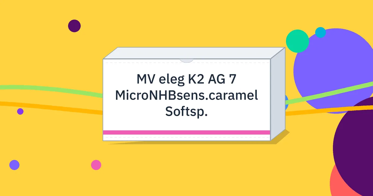 Symbolbild: Packung mit der Aufschrift MV eleg K2 AG 7 MicroNHBsens.caramel Softsp. (PZN 16070221) – Verfügbarkeit und Bezug in Apotheken in Frankfurt am Main