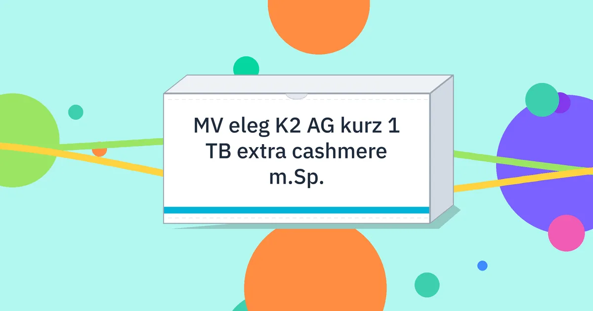 Symbolbild: Packung mit der Aufschrift MV eleg K2 AG kurz 1 TB extra cashmere m.Sp. (PZN 14673493) – Verfügbarkeit und Bezug in Apotheken in Frankfurt am Main