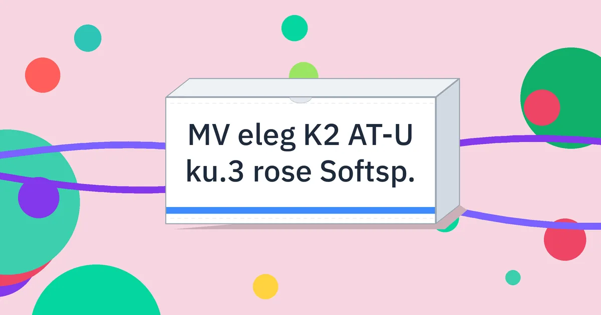 Symbolbild: Packung mit der Aufschrift MV eleg K2 AT-U ku.3 rose Softsp. (PZN 15292379) – Verfügbarkeit und Bezug in Apotheken in Frankfurt am Main