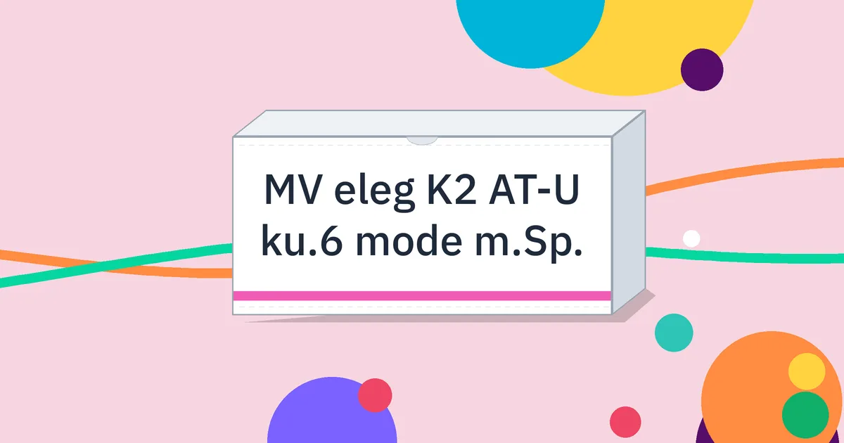 Symbolbild: Packung mit der Aufschrift MV eleg K2 AT-U ku.6 mode m.Sp. (PZN 04543743) – Verfügbarkeit und Bezug in Apotheken in Frankfurt am Main