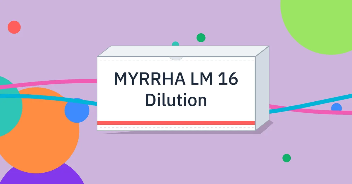 Symbolbild: Packung mit der Aufschrift MYRRHA LM 16 Dilution (PZN 12957625) – Verfügbarkeit und Bezug in Apotheken in Frankfurt am Main
