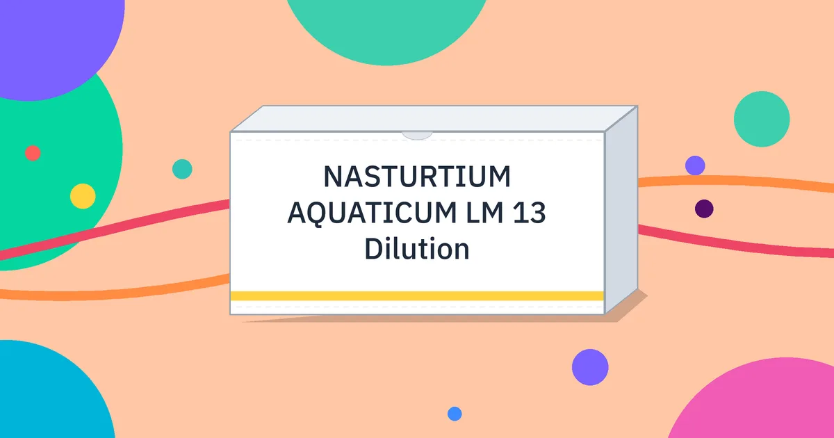 Symbolbild: Packung mit der Aufschrift NASTURTIUM AQUATICUM LM 13 Dilution (PZN 13616323) – Verfügbarkeit und Bezug in Apotheken in Frankfurt am Main
