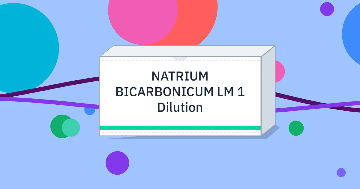 Symbolbild: Packung mit der Aufschrift NATRIUM BICARBONICUM LM 1 Dilution (PZN 12960136) – Verfügbarkeit und Bezug in Apotheken in Frankfurt am Main