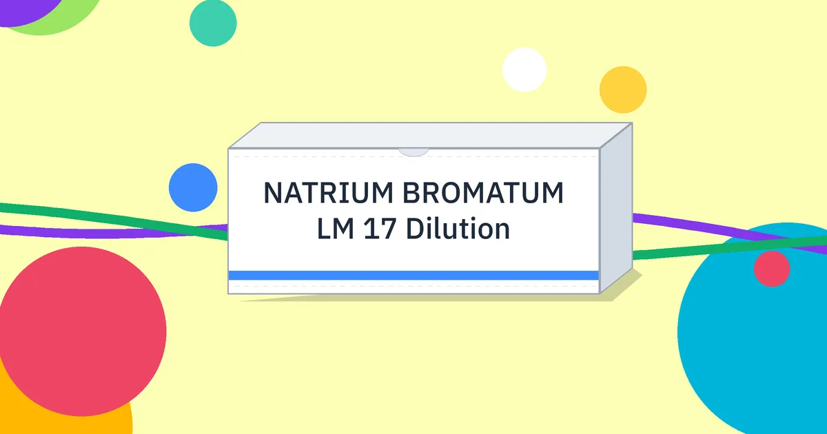 Symbolbild: Packung mit der Aufschrift NATRIUM BROMATUM LM 17 Dilution (PZN 12961288) – Verfügbarkeit und Bezug in Apotheken in Frankfurt am Main