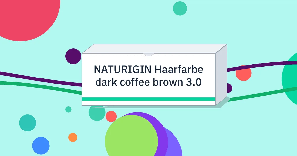 Symbolbild: Packung mit der Aufschrift NATURIGIN Haarfarbe dark coffee brown 3.0 (PZN 18107879) – Verfügbarkeit und Bezug in Apotheken in Frankfurt am Main