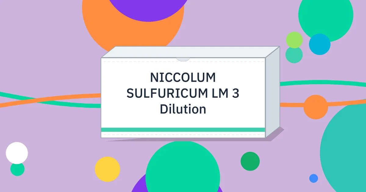 Symbolbild: Packung mit der Aufschrift NICCOLUM SULFURICUM LM 3 Dilution (PZN 12968528) – Verfügbarkeit und Bezug in Apotheken in Frankfurt am Main