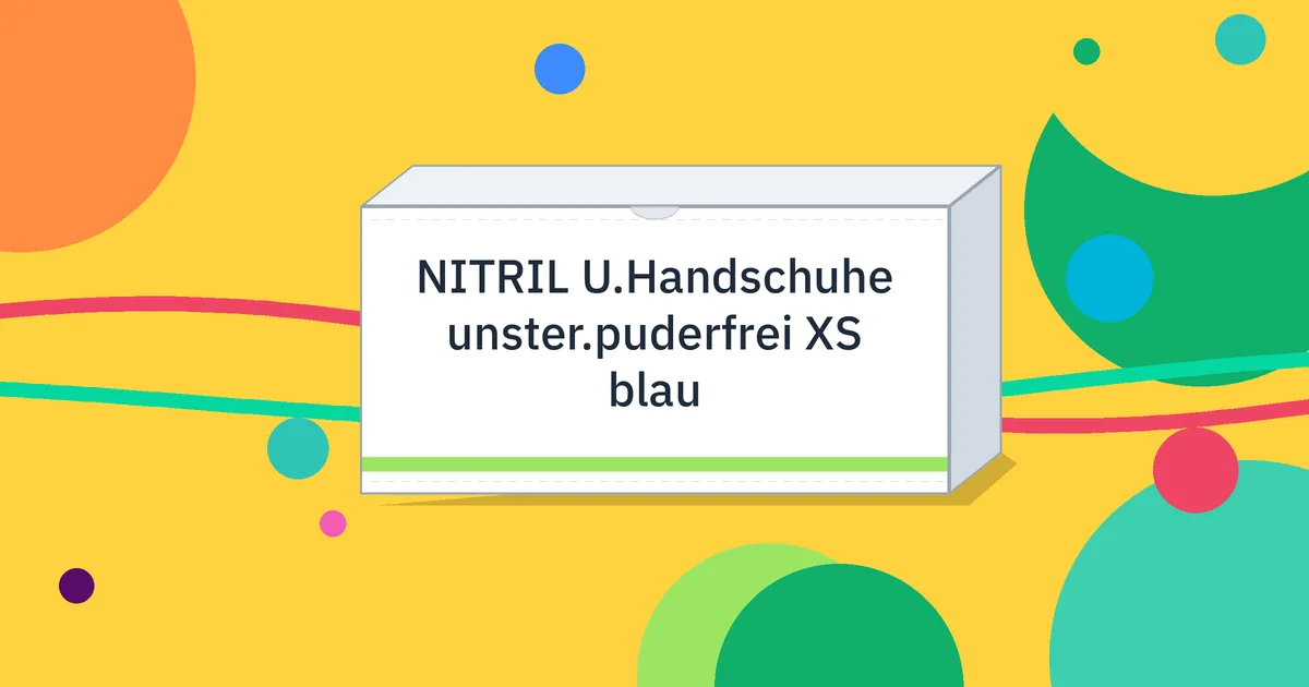 Symbolbild: Packung mit der Aufschrift NITRIL U.Handschuhe unster.puderfrei XS blau (PZN 10319240) – Verfügbarkeit und Bezug in Apotheken in Frankfurt am Main