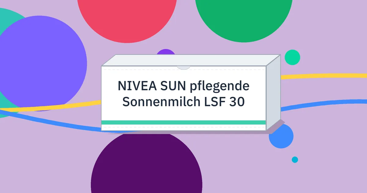 Symbolbild: Packung mit der Aufschrift NIVEA SUN pflegende Sonnenmilch LSF 30 (PZN 11327112) – Verfügbarkeit und Bezug in Apotheken in Frankfurt am Main