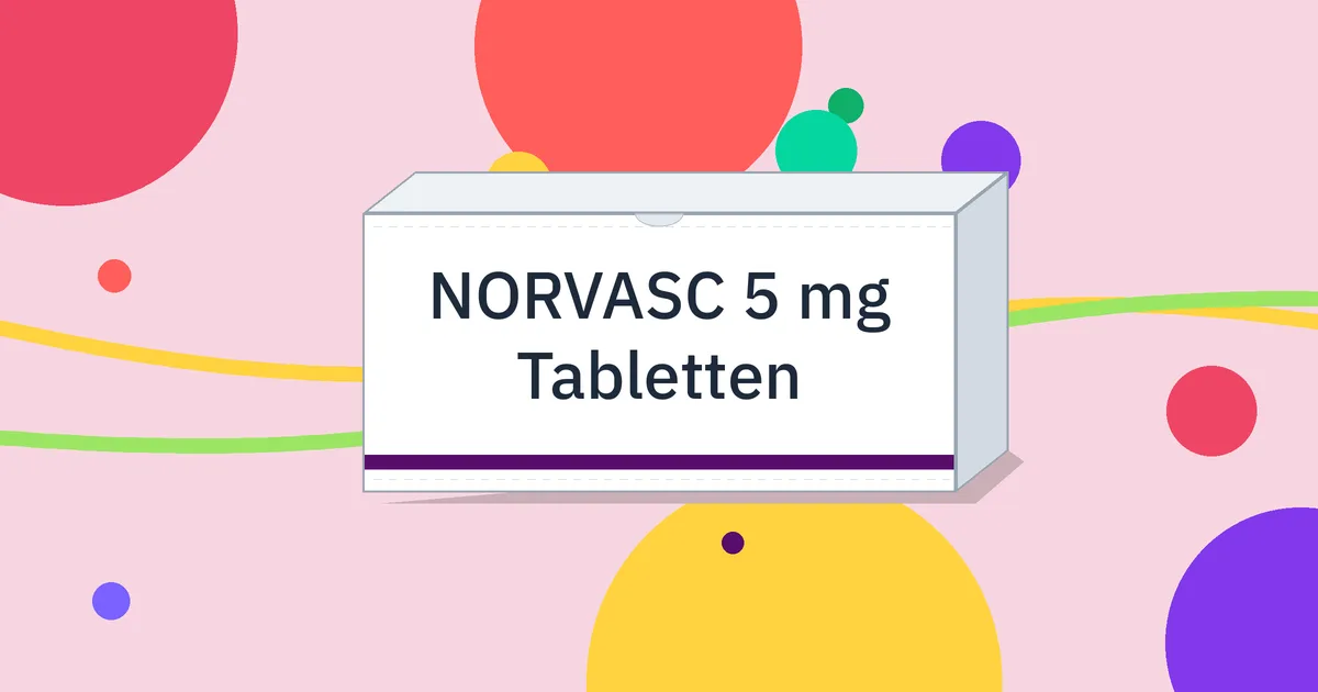Symbolbild: Packung mit der Aufschrift NORVASC 5 mg Tabletten (PZN 17757351) – Verfügbarkeit und Bezug in Apotheken in Frankfurt am Main