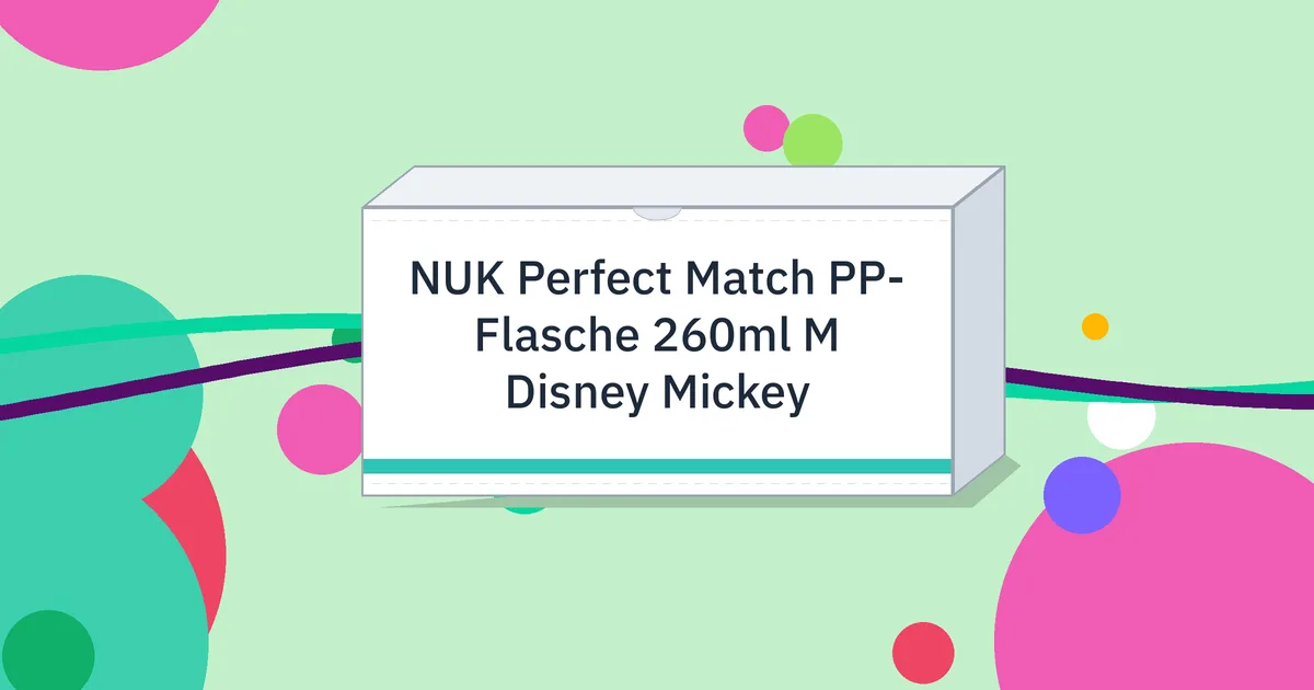 Symbolbild: Packung mit der Aufschrift NUK Perfect Match PP-Flasche 260ml M Disney Mickey (PZN 18795218) – Verfügbarkeit und Bezug in Apotheken in Frankfurt am Main