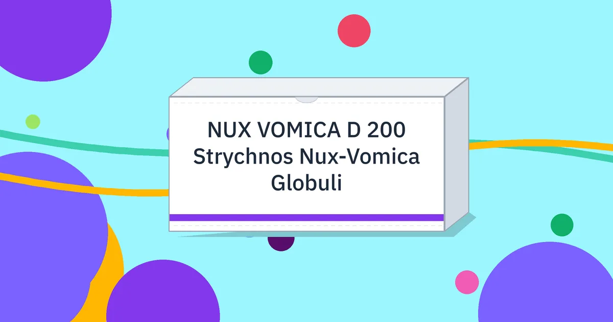 Symbolbild: Packung mit der Aufschrift NUX VOMICA D 200 Strychnos Nux-Vomica Globuli (PZN 16670694) – Verfügbarkeit und Bezug in Apotheken in Frankfurt am Main
