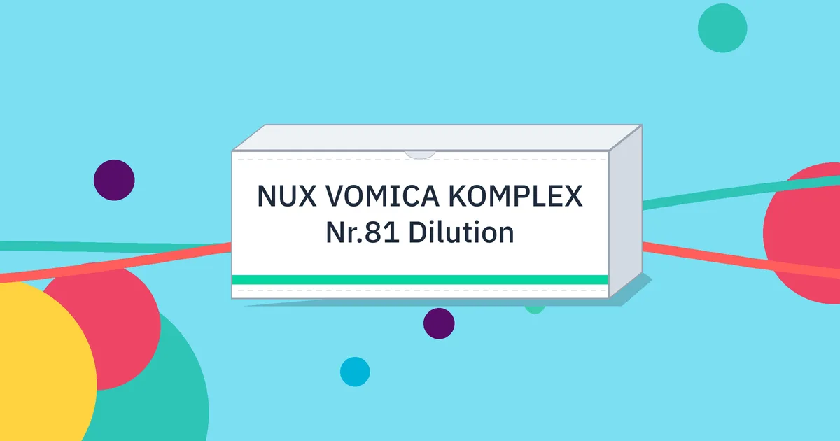 Symbolbild: Packung mit der Aufschrift NUX VOMICA KOMPLEX Nr.81 Dilution (PZN 01910483) – Verfügbarkeit und Bezug in Apotheken in Frankfurt am Main