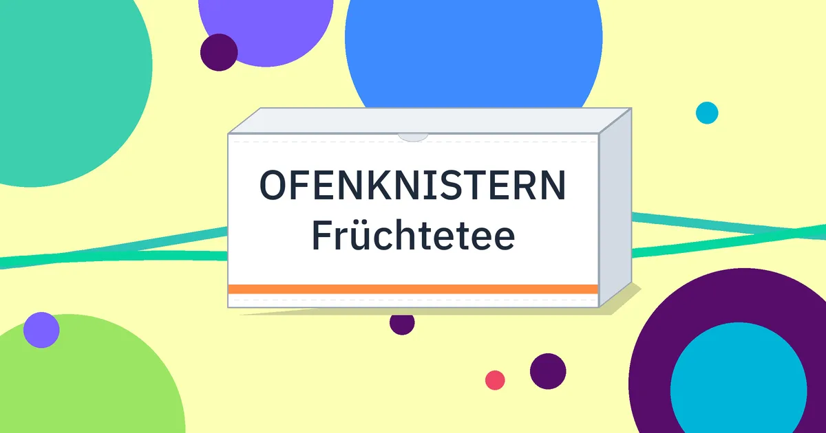 Symbolbild: Packung mit der Aufschrift OFENKNISTERN Früchtetee (PZN 16233479) – Verfügbarkeit und Bezug in Apotheken in Frankfurt am Main