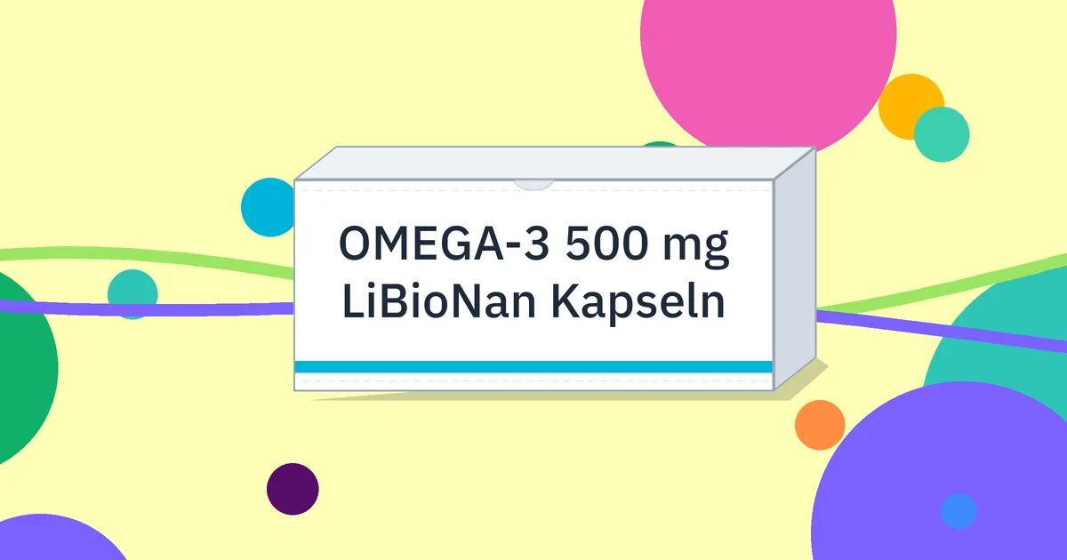 Symbolbild: Packung mit der Aufschrift OMEGA-3 500 mg LiBioNan Kapseln (PZN 14355250) – Verfügbarkeit und Bezug in Apotheken in Frankfurt am Main