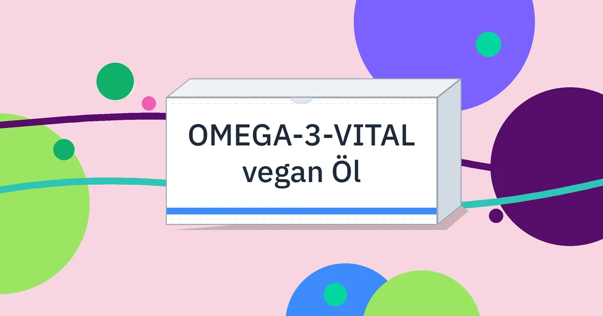 Symbolbild: Packung mit der Aufschrift OMEGA-3-VITAL vegan Öl (PZN 19080332) – Verfügbarkeit und Bezug in Apotheken in Frankfurt am Main