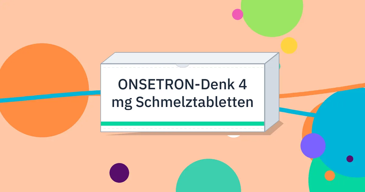 Symbolbild: Packung mit der Aufschrift ONSETRON-Denk 4 mg Schmelztabletten (PZN 10995840) – Verfügbarkeit und Bezug in Apotheken in Frankfurt am Main