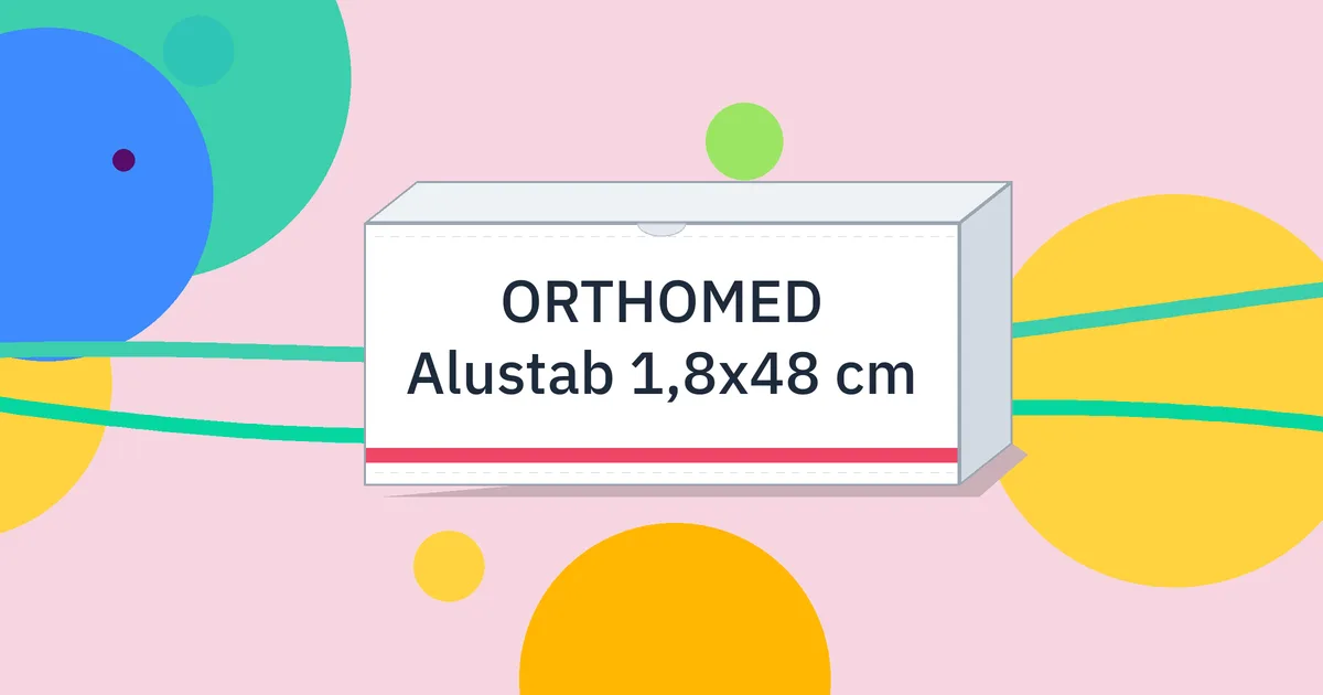Symbolbild: Packung mit der Aufschrift ORTHOMED Alustab 1,8x48 cm (PZN 20025568) – Verfügbarkeit und Bezug in Apotheken in Frankfurt am Main