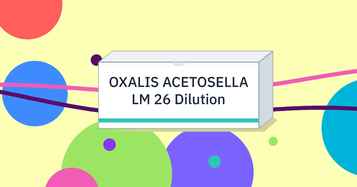 Symbolbild: Packung mit der Aufschrift OXALIS ACETOSELLA LM 26 Dilution (PZN 13629136) – Verfügbarkeit und Bezug in Apotheken in Frankfurt am Main