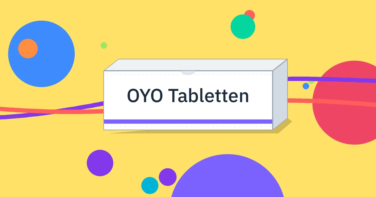 Symbolbild: Packung mit der Aufschrift OYO Tabletten (PZN 04940059) – Verfügbarkeit und Bezug in Apotheken in Frankfurt am Main
