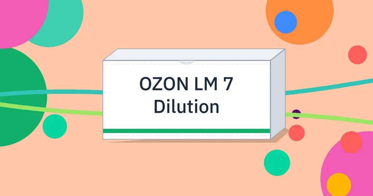 Symbolbild: Packung mit der Aufschrift OZON LM 7 Dilution (PZN 12974411) – Verfügbarkeit und Bezug in Apotheken in Frankfurt am Main