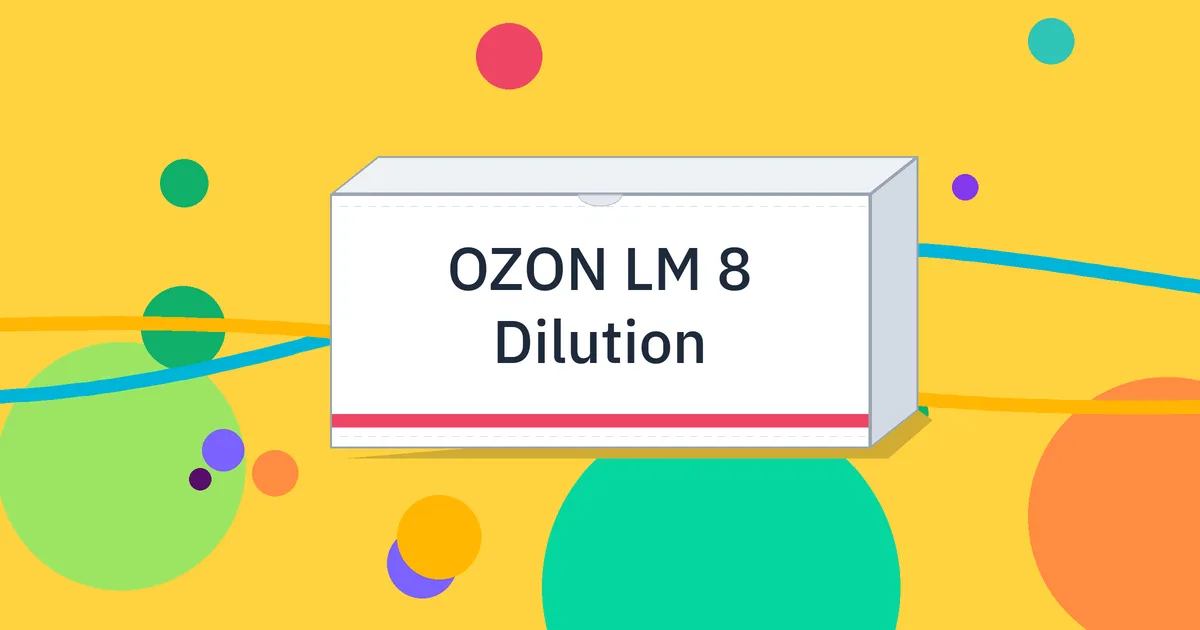 Symbolbild: Packung mit der Aufschrift OZON LM 8 Dilution (PZN 12974428) – Verfügbarkeit und Bezug in Apotheken in Frankfurt am Main