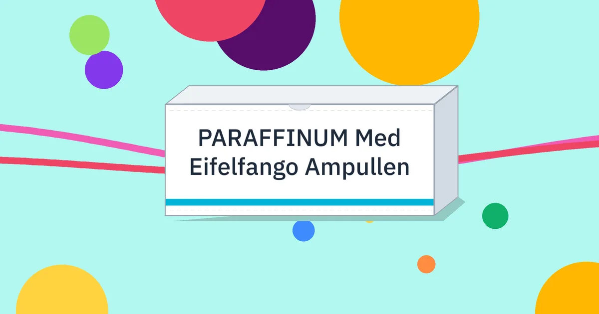 Symbolbild: Packung mit der Aufschrift PARAFFINUM Med Eifelfango Ampullen (PZN 01149721) – Verfügbarkeit und Bezug in Apotheken in Frankfurt am Main