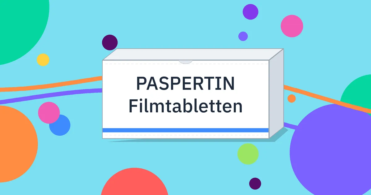 Symbolbild: Packung mit der Aufschrift PASPERTIN Filmtabletten (PZN 00777450) – Verfügbarkeit und Bezug in Apotheken in Frankfurt am Main