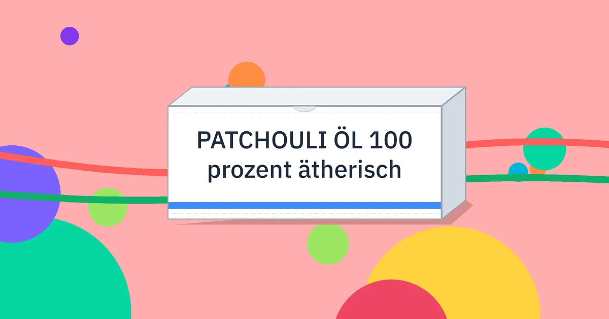 Symbolbild: Packung mit der Aufschrift PATCHOULI ÖL 100 prozent ätherisch (PZN 07206087) – Verfügbarkeit und Bezug in Apotheken in Frankfurt am Main