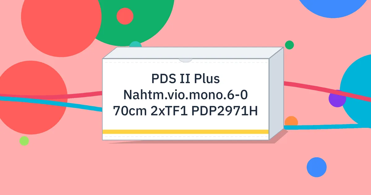 Symbolbild: Packung mit der Aufschrift PDS II Plus Nahtm.vio.mono.6-0 70cm 2xTF1 PDP2971H (PZN 20913607) – Verfügbarkeit und Bezug in Apotheken in Frankfurt am Main