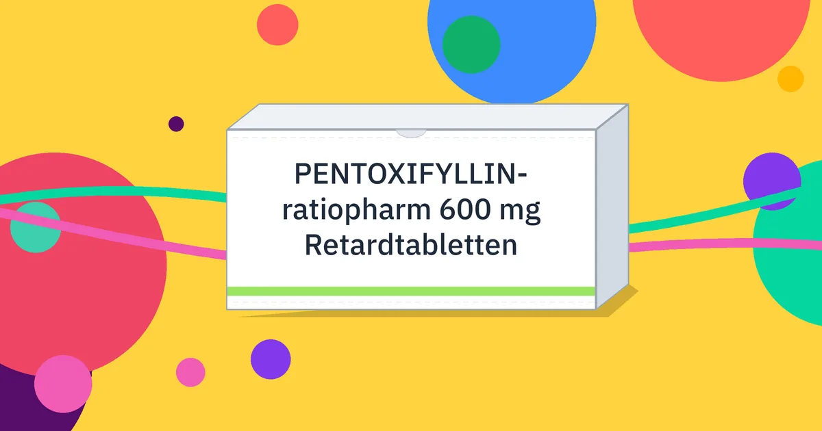 Symbolbild: Packung mit der Aufschrift PENTOXIFYLLIN-ratiopharm 600 mg Retardtabletten (PZN 03814217) – Verfügbarkeit und Bezug in Apotheken in Frankfurt am Main