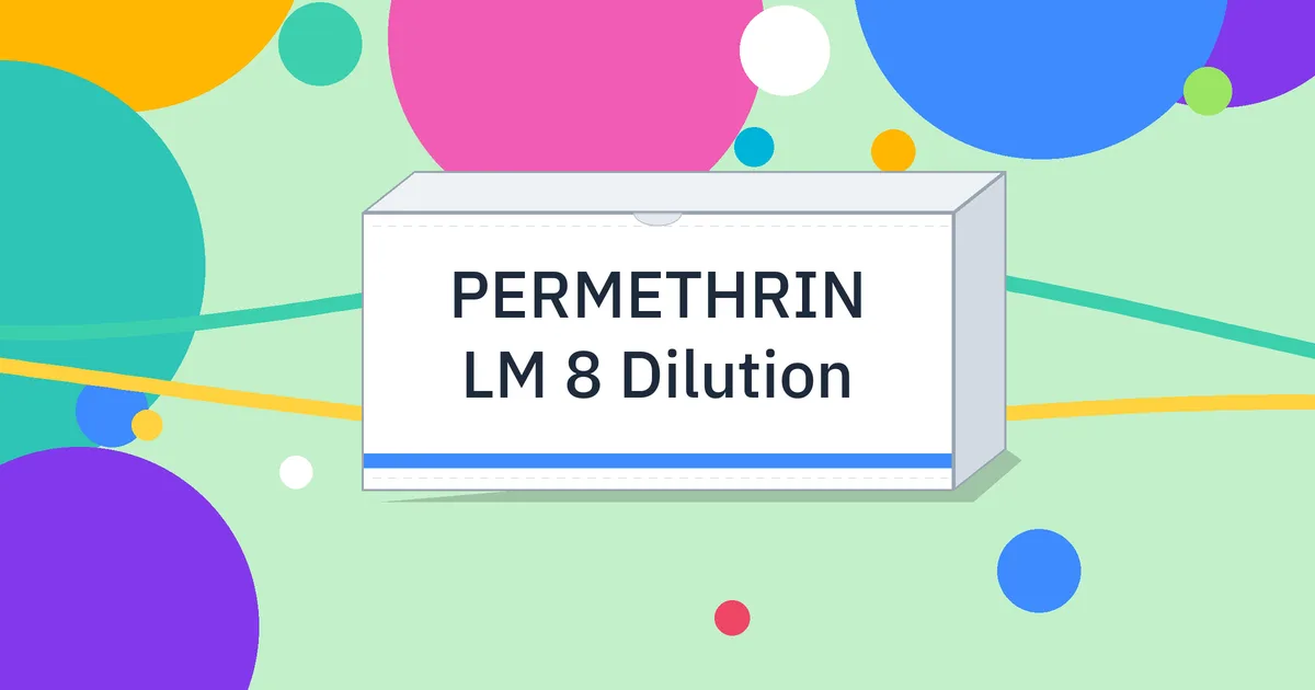 Symbolbild: Packung mit der Aufschrift PERMETHRIN LM 8 Dilution (PZN 13635504) – Verfügbarkeit und Bezug in Apotheken in Frankfurt am Main
