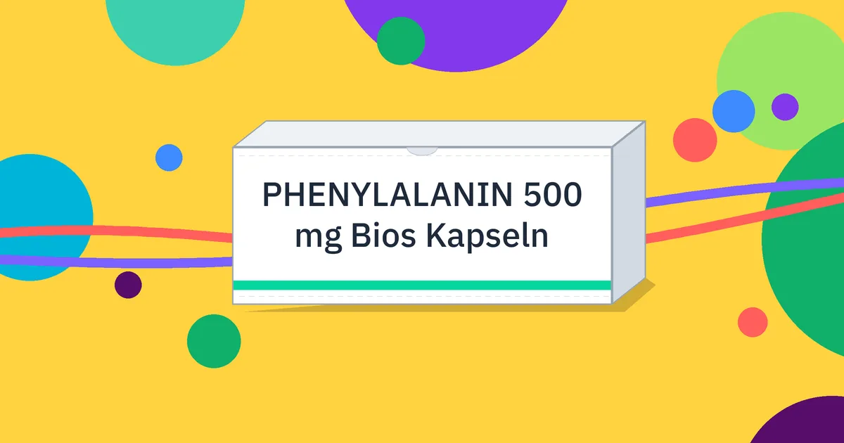 Symbolbild: Packung mit der Aufschrift PHENYLALANIN 500 mg Bios Kapseln (PZN 10523472) – Verfügbarkeit und Bezug in Apotheken in Frankfurt am Main