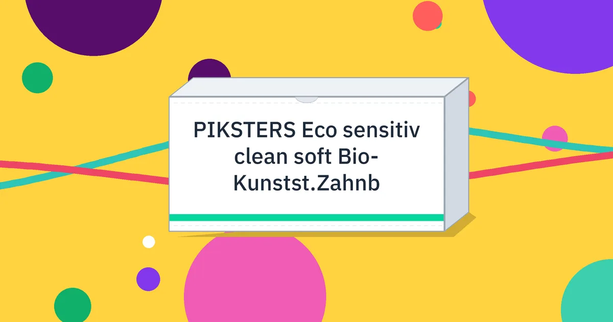 Symbolbild: Packung mit der Aufschrift PIKSTERS Eco sensitiv clean soft Bio-Kunstst.Zahnb (PZN 17866956) – Verfügbarkeit und Bezug in Apotheken in Frankfurt am Main