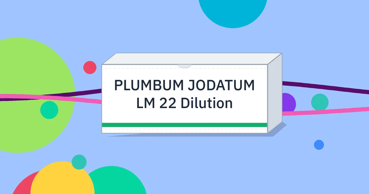 Symbolbild: Packung mit der Aufschrift PLUMBUM JODATUM LM 22 Dilution (PZN 13040805) – Verfügbarkeit und Bezug in Apotheken in Frankfurt am Main