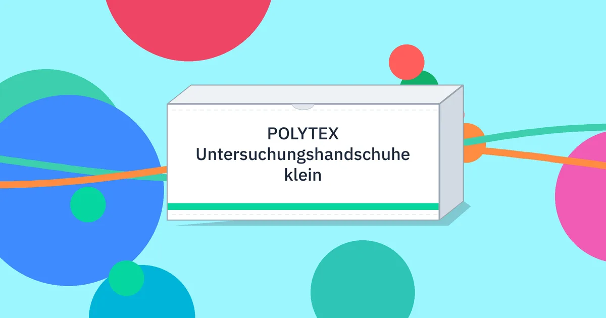 Symbolbild: Packung mit der Aufschrift POLYTEX Untersuchungshandschuhe klein (PZN 00171948) – Verfügbarkeit und Bezug in Apotheken in Frankfurt am Main