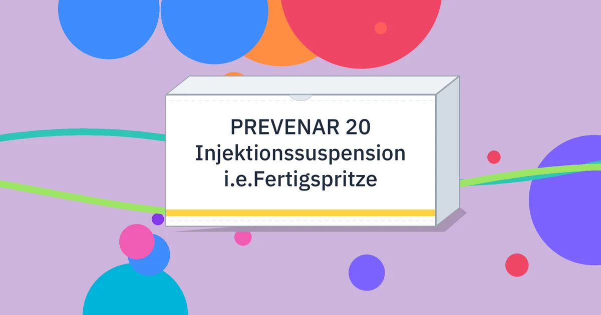 Symbolbild: Packung mit der Aufschrift PREVENAR 20 Injektionssuspension i.e.Fertigspritze (PZN 19830603) – Verfügbarkeit und Bezug in Apotheken in Frankfurt am Main