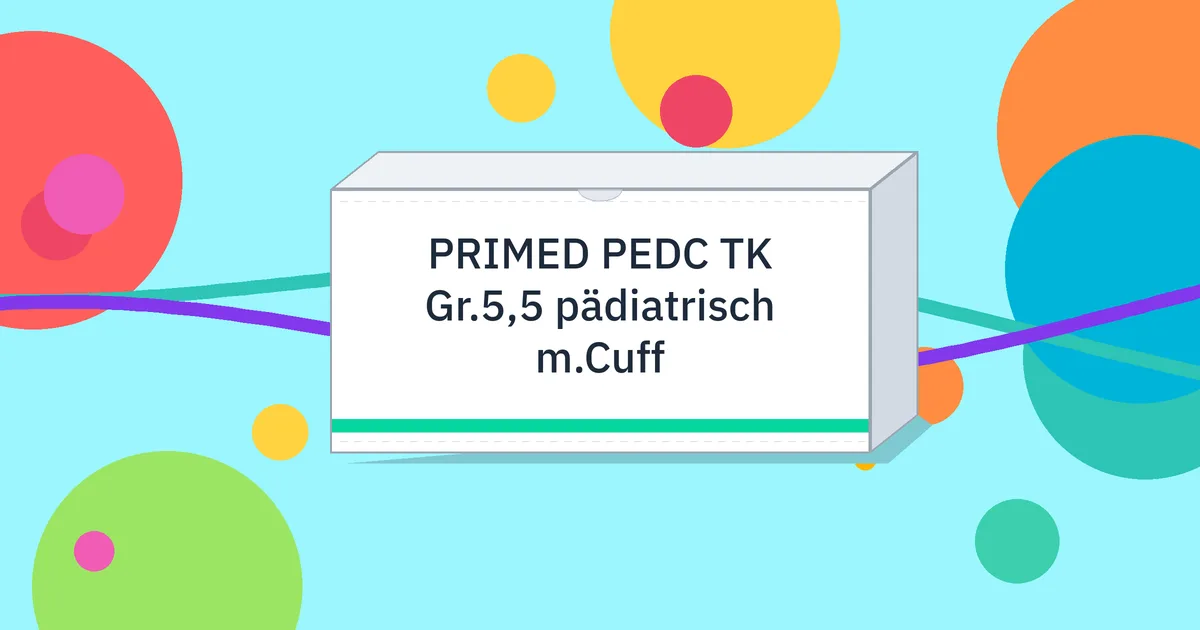 Symbolbild: Packung mit der Aufschrift PRIMED PEDC TK Gr.5,5 pädiatrisch m.Cuff (PZN 11108901) – Verfügbarkeit und Bezug in Apotheken in Frankfurt am Main