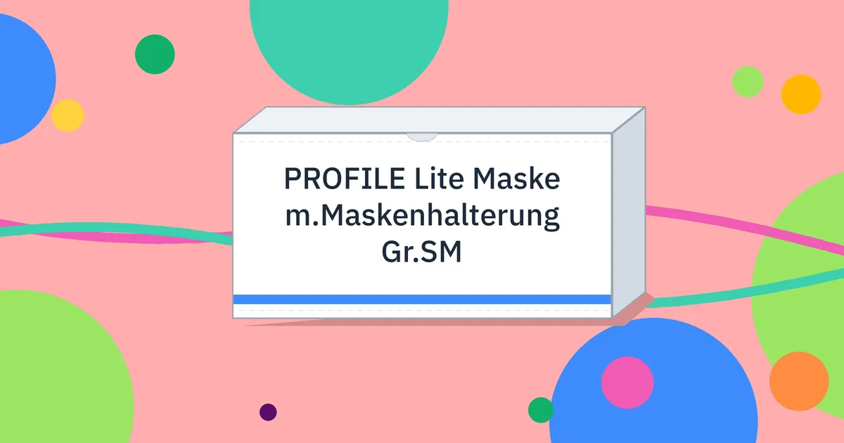 Symbolbild: Packung mit der Aufschrift PROFILE Lite Maske m.Maskenhalterung Gr.SM (PZN 03035737) – Verfügbarkeit und Bezug in Apotheken in Frankfurt am Main