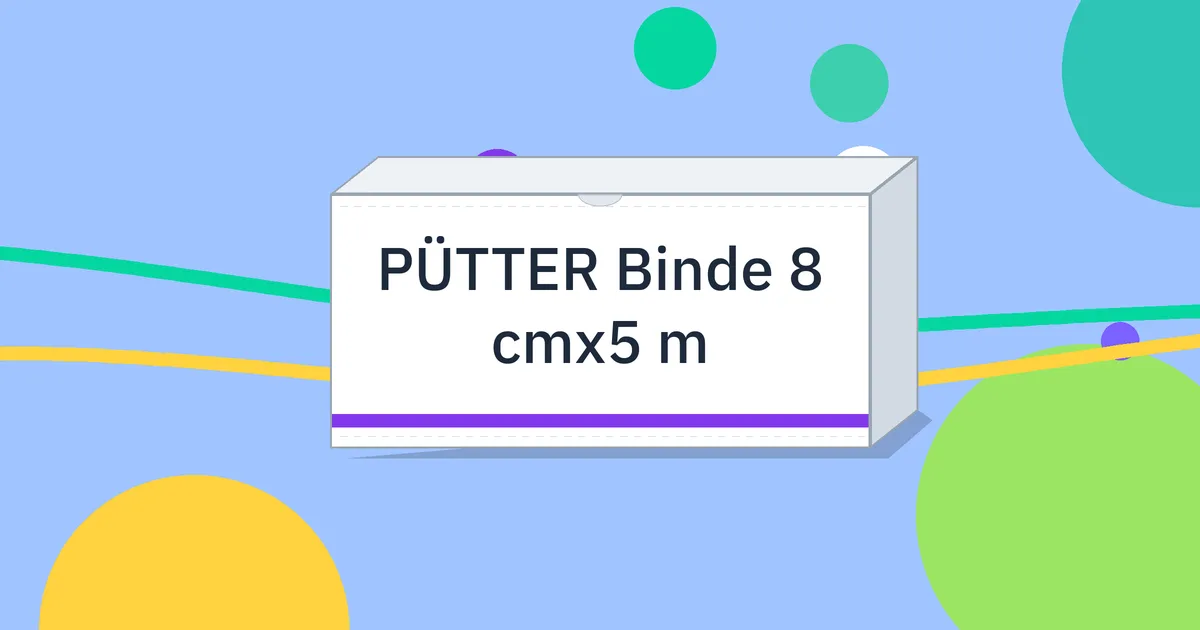 Symbolbild: Packung mit der Aufschrift PÜTTER Binde 8 cmx5 m (PZN 18395022) – Verfügbarkeit und Bezug in Apotheken in Frankfurt am Main