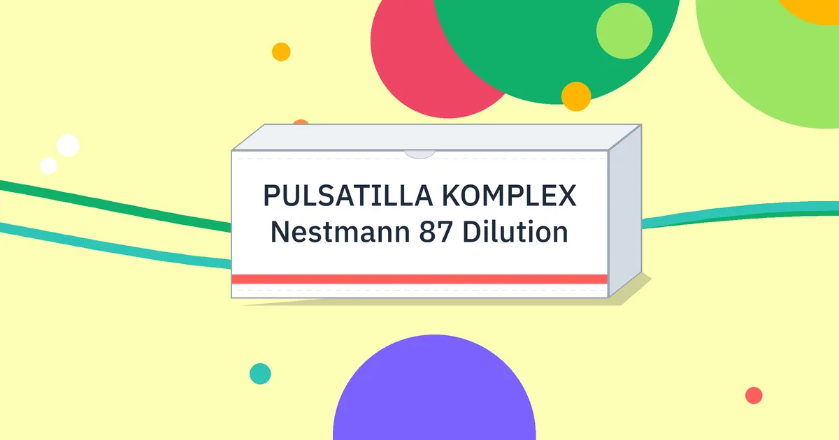 Symbolbild: Packung mit der Aufschrift PULSATILLA KOMPLEX Nestmann 87 Dilution (PZN 01910566) – Verfügbarkeit und Bezug in Apotheken in Frankfurt am Main