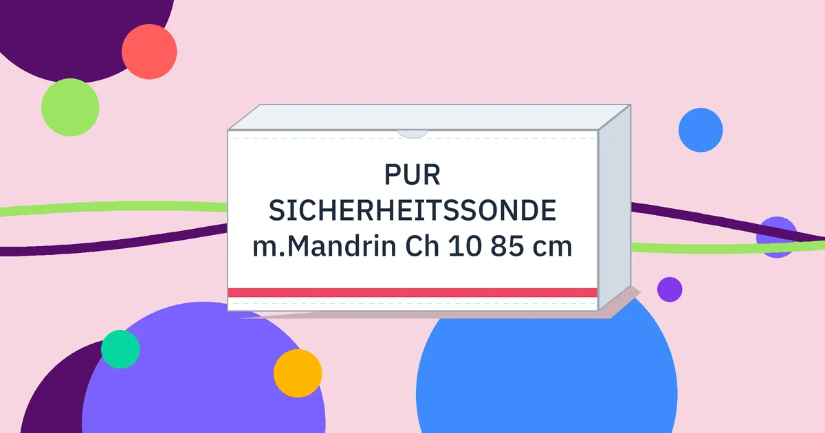 Symbolbild: Packung mit der Aufschrift PUR SICHERHEITSSONDE m.Mandrin Ch 10 85 cm (PZN 13230144) – Verfügbarkeit und Bezug in Apotheken in Frankfurt am Main