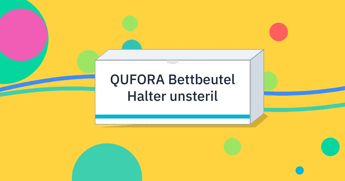 Symbolbild: Packung mit der Aufschrift QUFORA Bettbeutel Halter unsteril (PZN 02291160) – Verfügbarkeit und Bezug in Apotheken in Frankfurt am Main