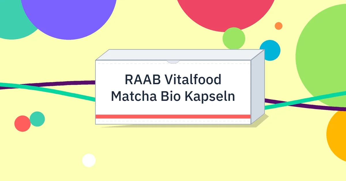 Symbolbild: Packung mit der Aufschrift RAAB Vitalfood Matcha Bio Kapseln (PZN 19305446) – Verfügbarkeit und Bezug in Apotheken in Frankfurt am Main
