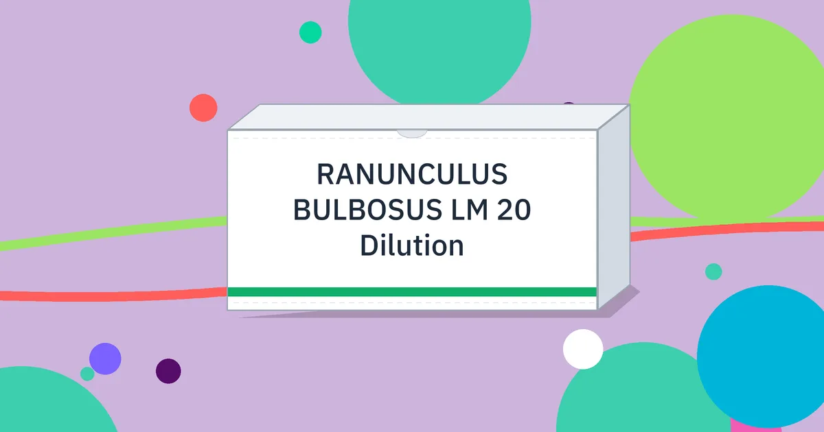 Symbolbild: Packung mit der Aufschrift RANUNCULUS BULBOSUS LM 20 Dilution (PZN 13046311) – Verfügbarkeit und Bezug in Apotheken in Frankfurt am Main