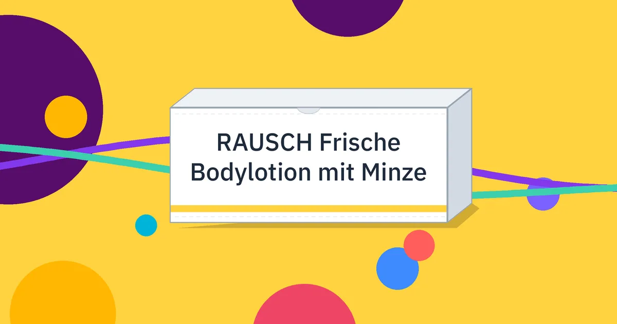 Symbolbild: Packung mit der Aufschrift RAUSCH Frische Bodylotion mit Minze (PZN 18743026) – Verfügbarkeit und Bezug in Apotheken in Frankfurt am Main