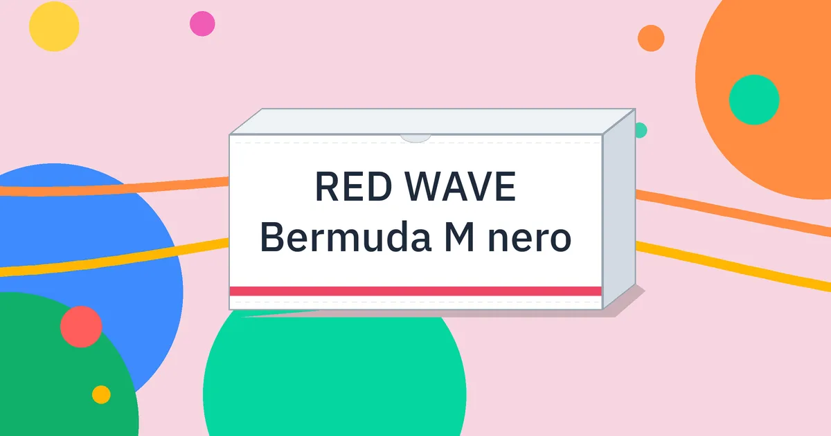 Symbolbild: Packung mit der Aufschrift RED WAVE Bermuda M nero (PZN 16192823) – Verfügbarkeit und Bezug in Apotheken in Frankfurt am Main