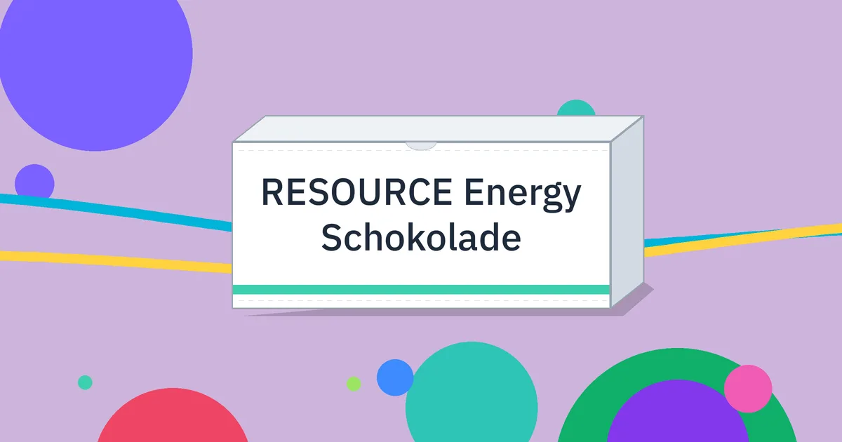 Symbolbild: Packung mit der Aufschrift RESOURCE Energy Schokolade (PZN 19881753) – Verfügbarkeit und Bezug in Apotheken in Frankfurt am Main