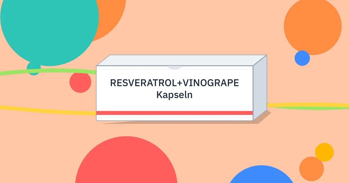 Symbolbild: Packung mit der Aufschrift RESVERATROL+VINOGRAPE Kapseln (PZN 12453534) – Verfügbarkeit und Bezug in Apotheken in Frankfurt am Main